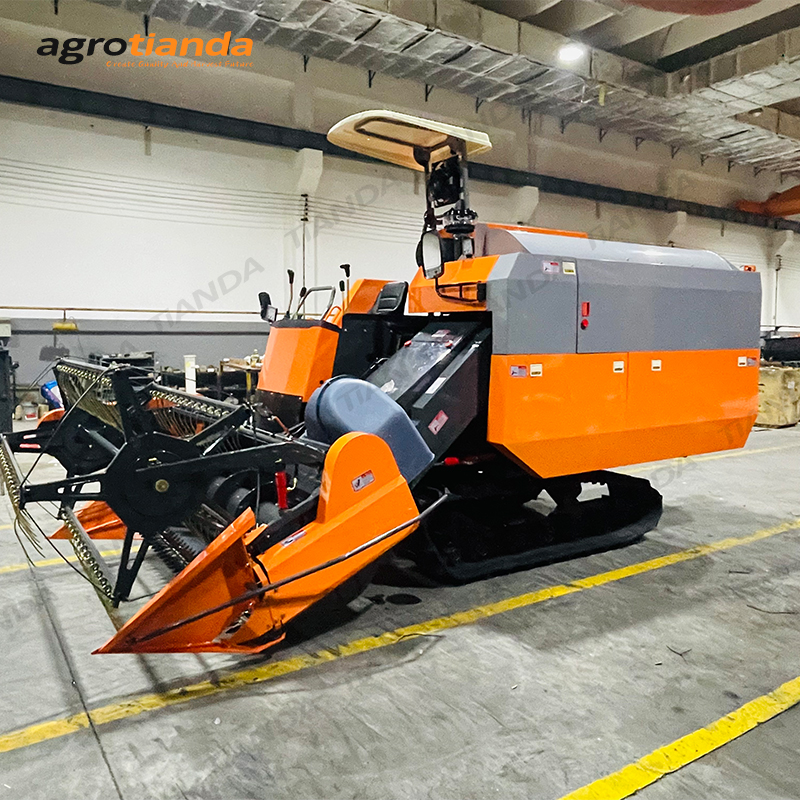 88HP Small Grain Tank Paddy Combine Harvester – agro-tianda