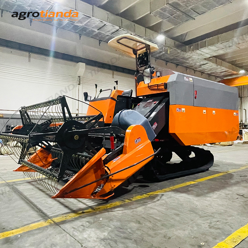 88HP Small Grain Tank Paddy Combine Harvester – agro-tianda