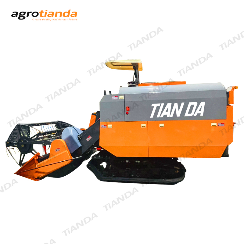88HP Small Grain Tank Paddy Combine Harvester – agro-tianda